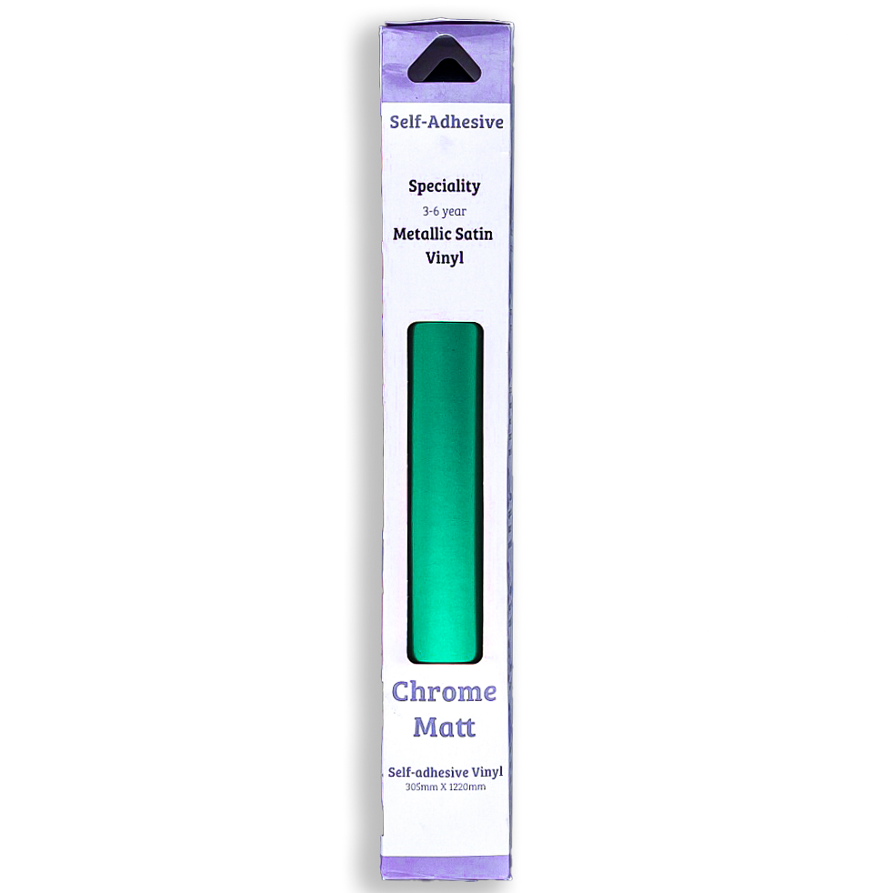 MATT CHROME, TURQUOISE , SELFADHESIVE VINYL 305X1220MM – Maizey Craft